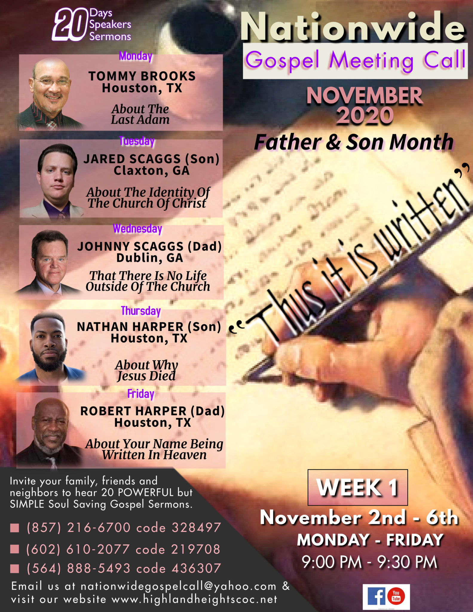 Nationwide Gospel Meeting Call – anchorage church of Christ